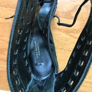 Zara | Shoes | Black Zara Criss Cross Lace Up Heels | Poshmark